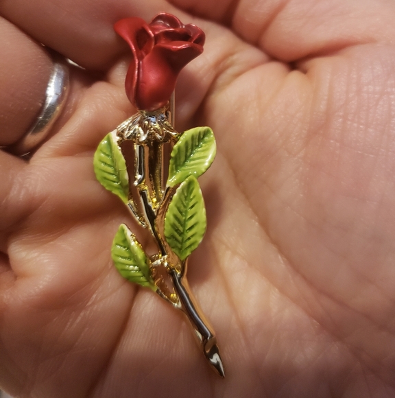 Gerry Weber | Jewelry | Gerrys Gold Tone Red Green Enamel Long Stem ...